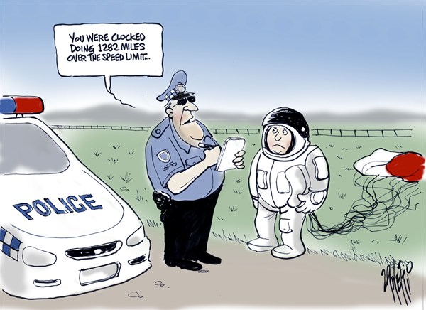 Les Tours de Laliberté: Caricature Felix Baumgartner: contravention?