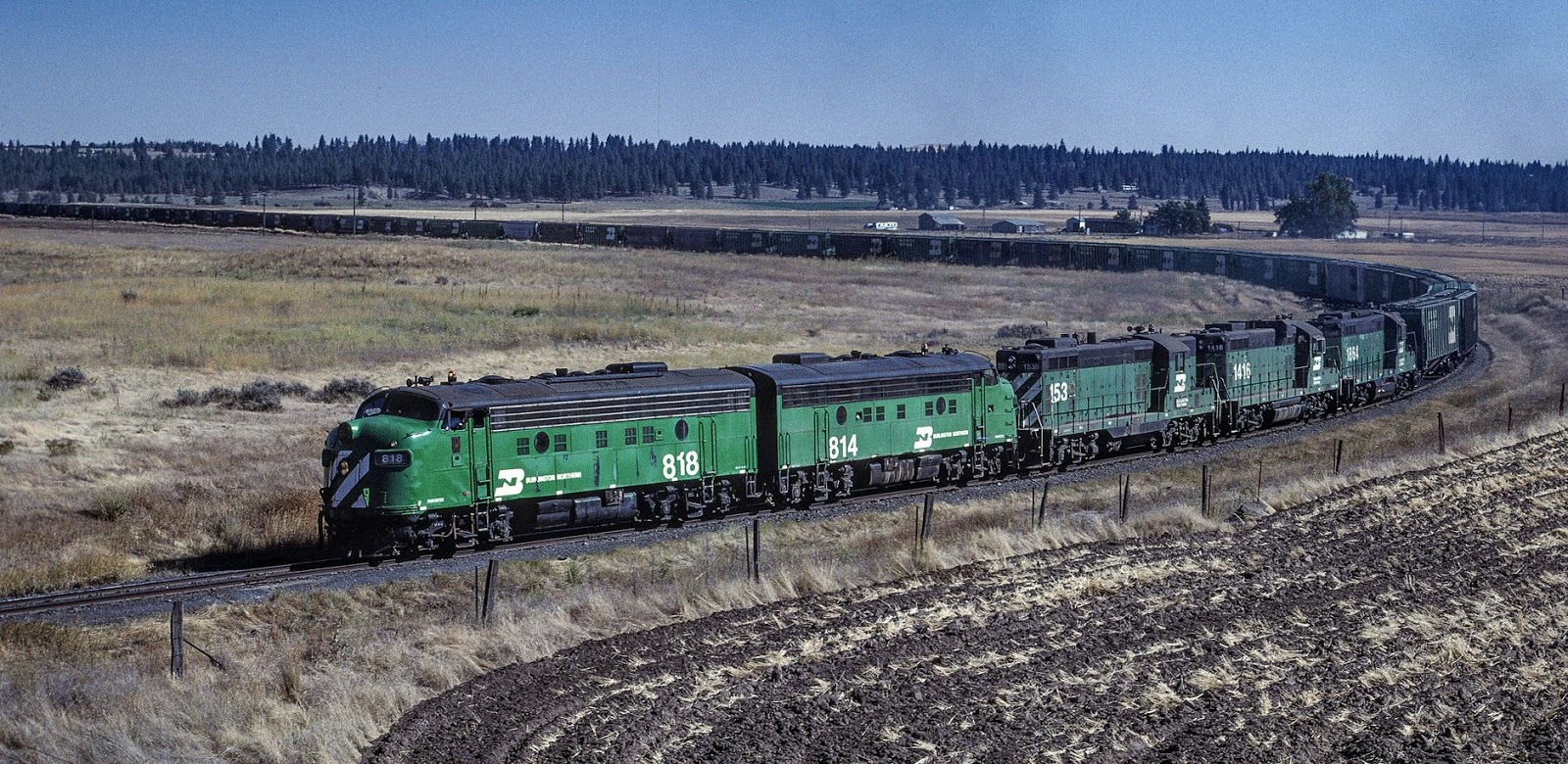 Big Bend Railroad History: BN F Units Near Deep Creek