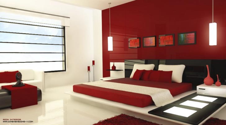 "Red Paint" Interior Designs Bedroom | Home Design Ideas