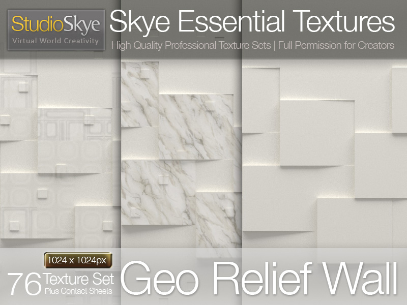 Textures for Second Life: Geometric Relief Wall Textures