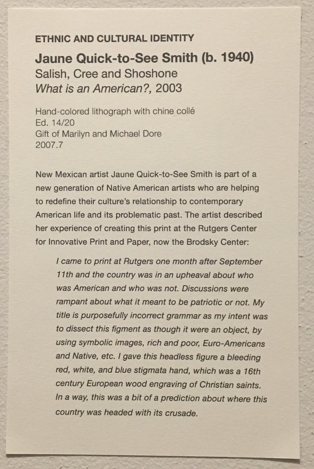 Imagery, Identity and Culture SP 2019: Constructing American Identity