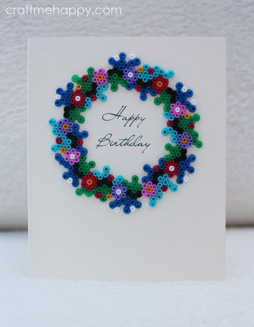 Mini Hama Bead Wreath Christmas card | Craft me Happy!: Mini Hama Bead ...