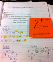 Math Notebooks: Exponents Foldable and Math Language - Coffee Cups and ...