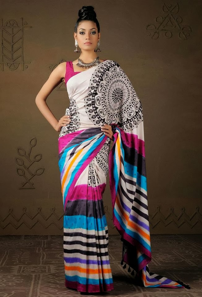 printed saree collection 2014 | Designers Saree Angel