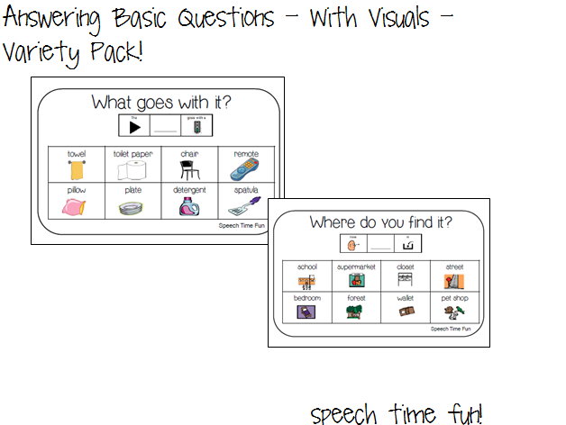 Answering Basic Questions - With Visuals! VARIETY PACK! - Speech Time ...