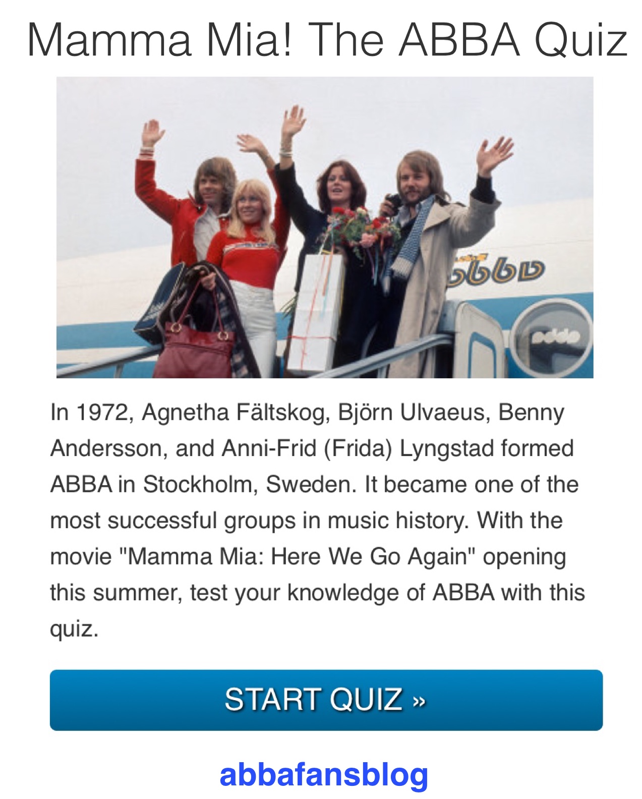 ABBA Fans Blog: Abba Quiz