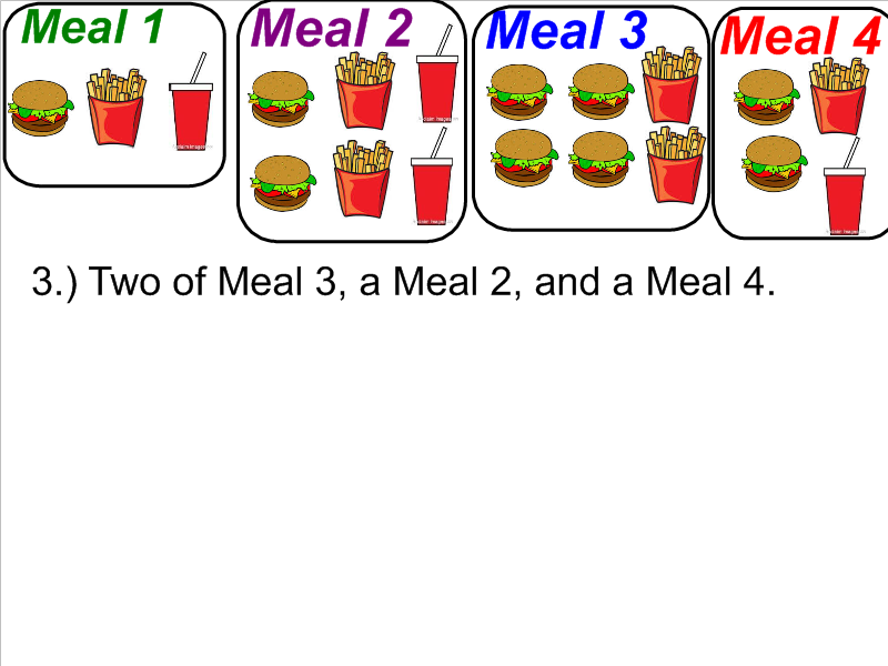 Equation Freak: Distributive Property - another take on the combo meal idea