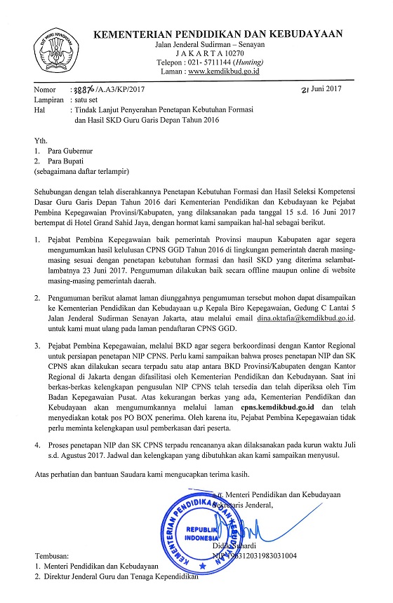 Pengumuman Kelulusan Peserta Seleksi CASN GGD Kemendikbud Tahun 2016 ... Pengumuman Kelulusan Peserta Seleksi CASN GGD Kemendikbud Tahun 2016 ...