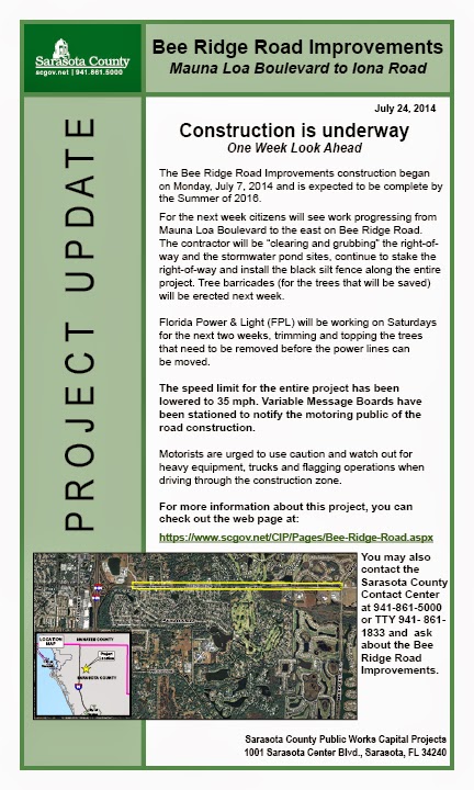 Update on Bee Ridge from the County