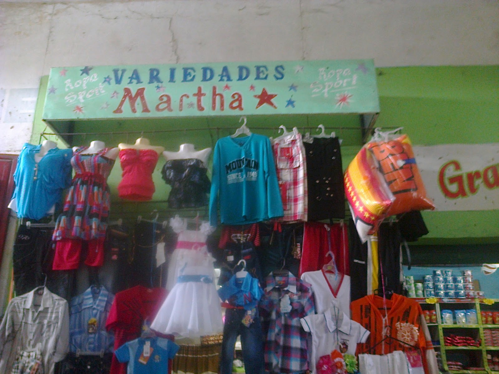 VARIEDADES MARTHA : DIFERENTES ROPAS EN TODOS LOS ESTILOS