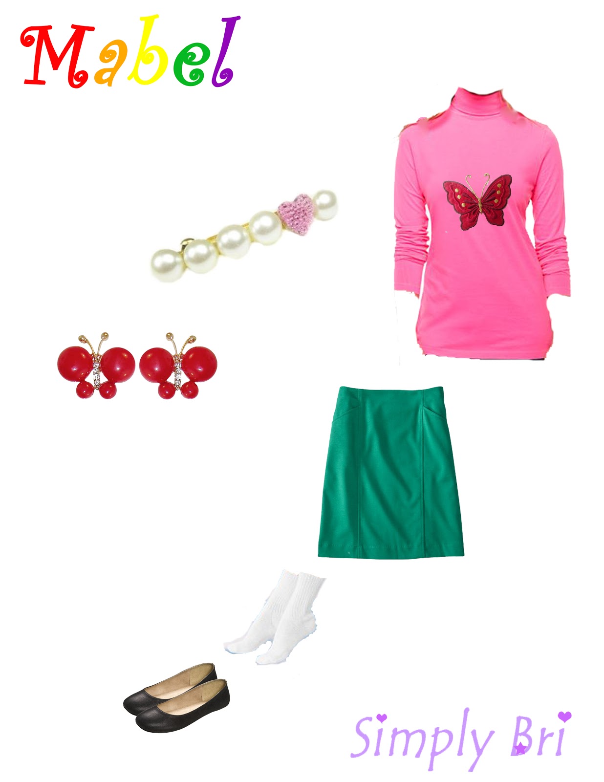 Simply Bri: Gravity Falls Inspired Clothes: Mabel's Butterfly Outfit