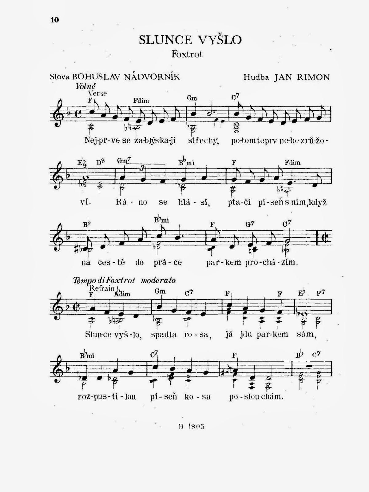 Noty starších tanečních písní