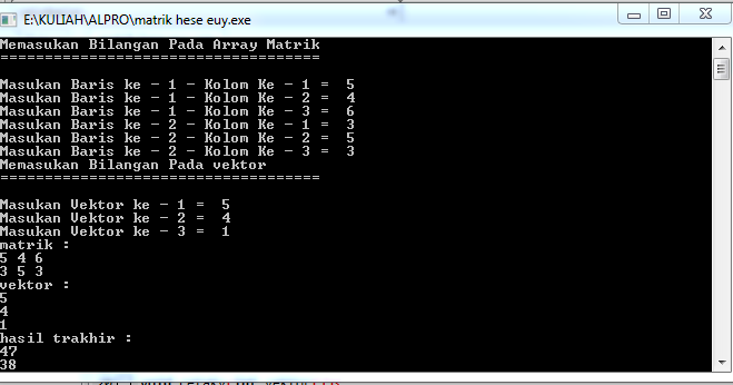 PERKALIAN MATRIK 2 DIMENSI - greentime uad