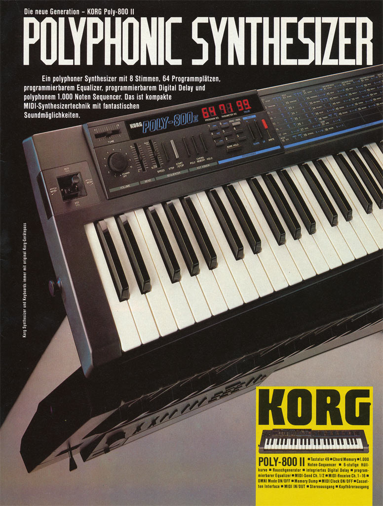 MATRIXSYNTH: 1986 German KORG Poly-800 II Ad