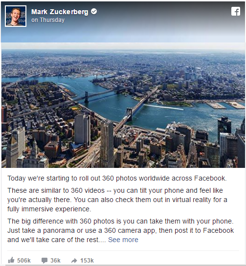 Now Add 360-Degree Photos to Facebook Newsfeed - TECHPHLIE