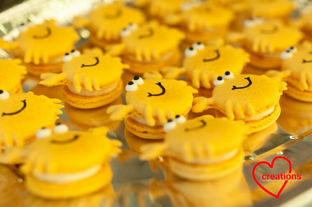 Loving Creations for You: Crab Macarons with Salted Egg Yolk Swiss ...