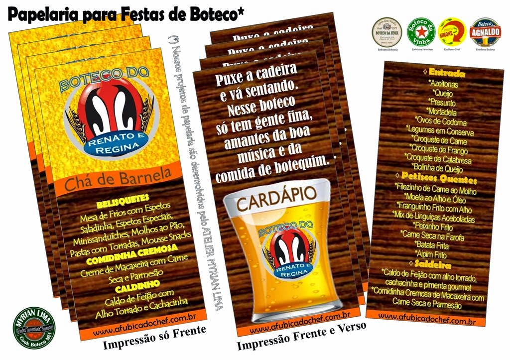 Portal da Festa Boteco | Chef Byra DiOliveira: Cardápio Festa de Boteco
