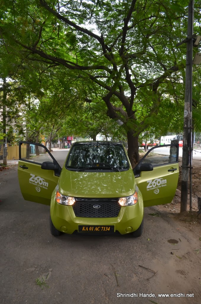 Mahindra Reva E2O electric car drive review - eNidhi India Travel Blog
