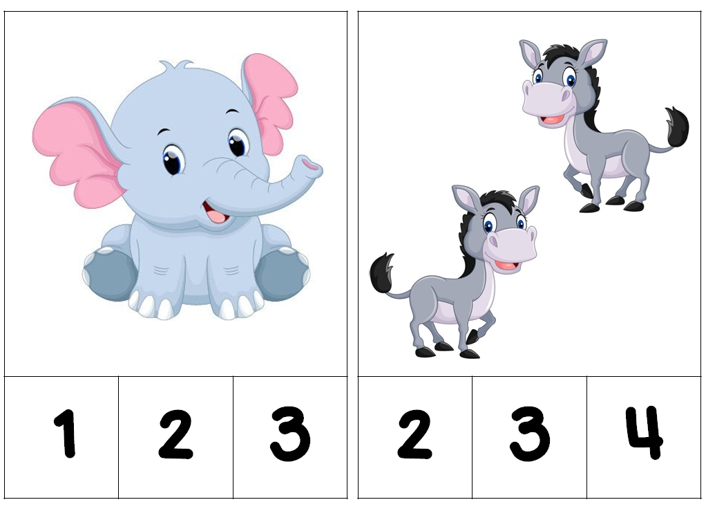 Bermulanya di sini...: Animal theme : Number clip cards