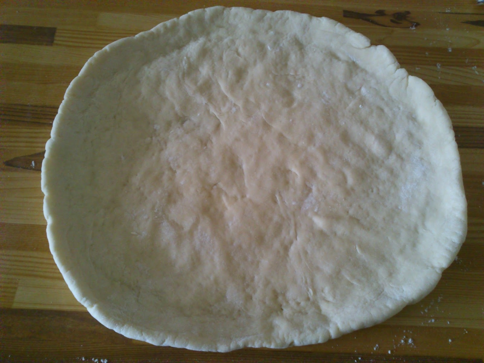 Homemade pizza dough base from scratch