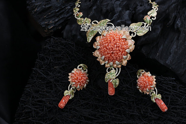 Coral Necklace with Enamel Paint - Jewellery Designs