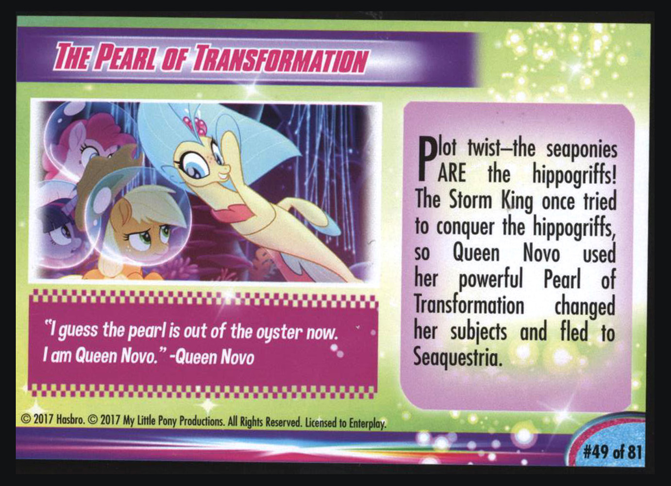 My Little Pony The Pearl of Transformation MLP the Movie Trading Card ...
