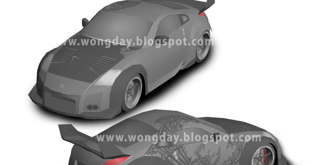 Wongday Papercraft: Nissan 350z dk The Fast and the Furious: Tokyo Drift