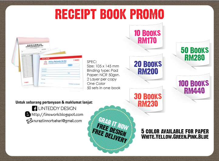 linTeddy Design: RECEIPT BOOK/BUKU RESIT PROMO