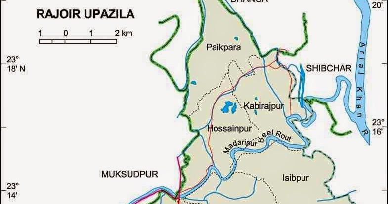 Rajoir Upazila Map, Madaripur District, Bangladesh