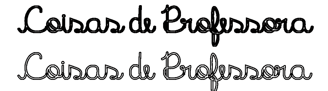 Coisas de Prô´s: Especial Fontes pedagógicas: Cursiva Vazada