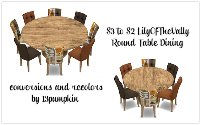 Sims 4 CC's - The Best: Round Table Dining by 13 Pumpkin's Simblr