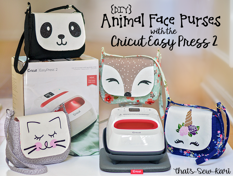 {DIY} Animal Face Purses with the Cricut EasyPress 2 | That's-Sew-Kari