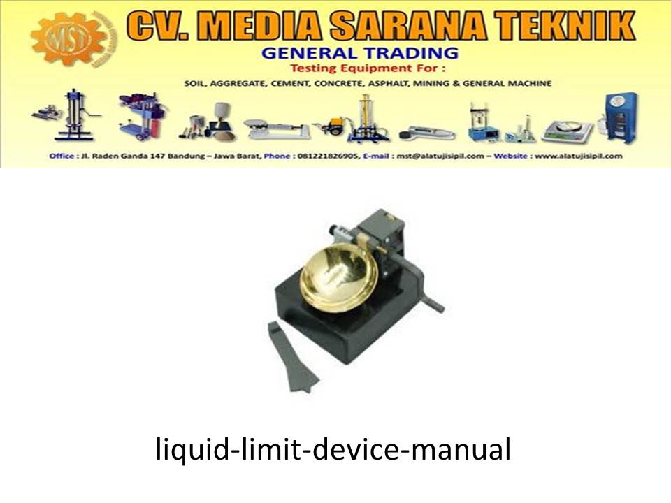 LIQUID LIMIT DEVICE MANUAL,jual ,LIQUID LIMIT DEVICE MANUAL,alat ...