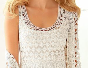 ROCHII CROSETATE ROMANIA: ROCHIE DE ZI CROSETATA MANUAL DIN ROSON ALB ...