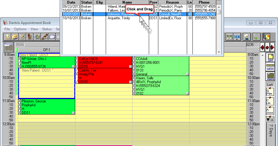 Dentrix Tip Tuesdays: Drag and Drop Scheduling from Lists