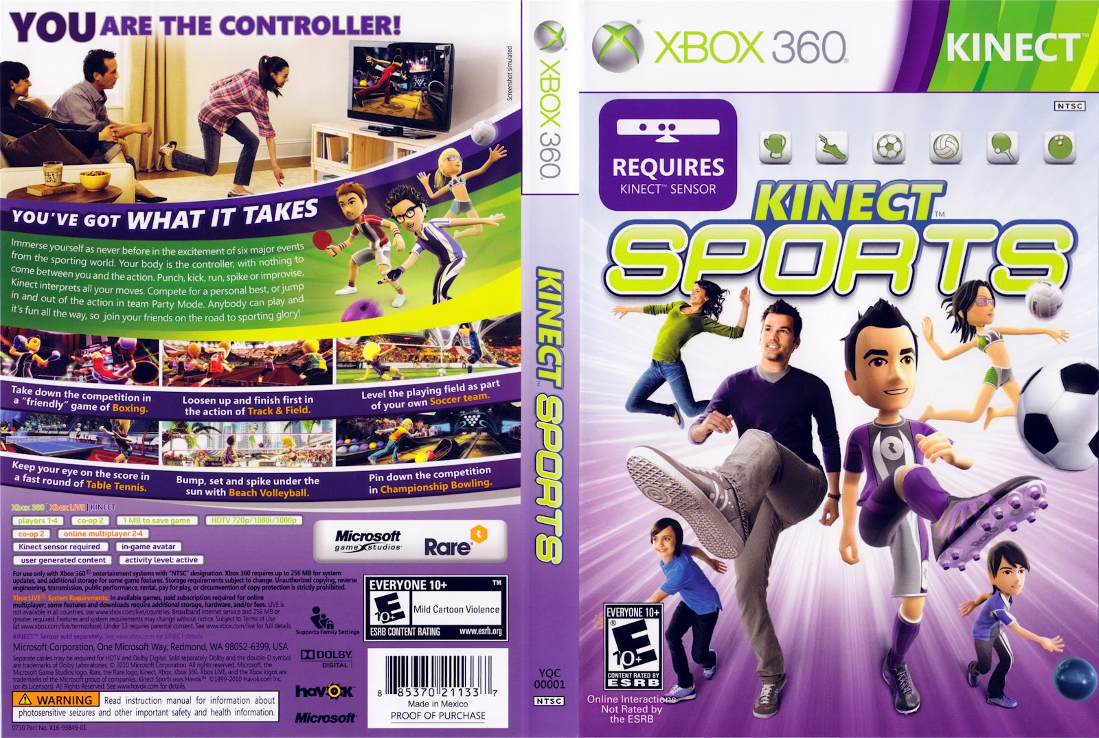 ULTIMATE CAPAS: Kinect Sports - Capa + Label