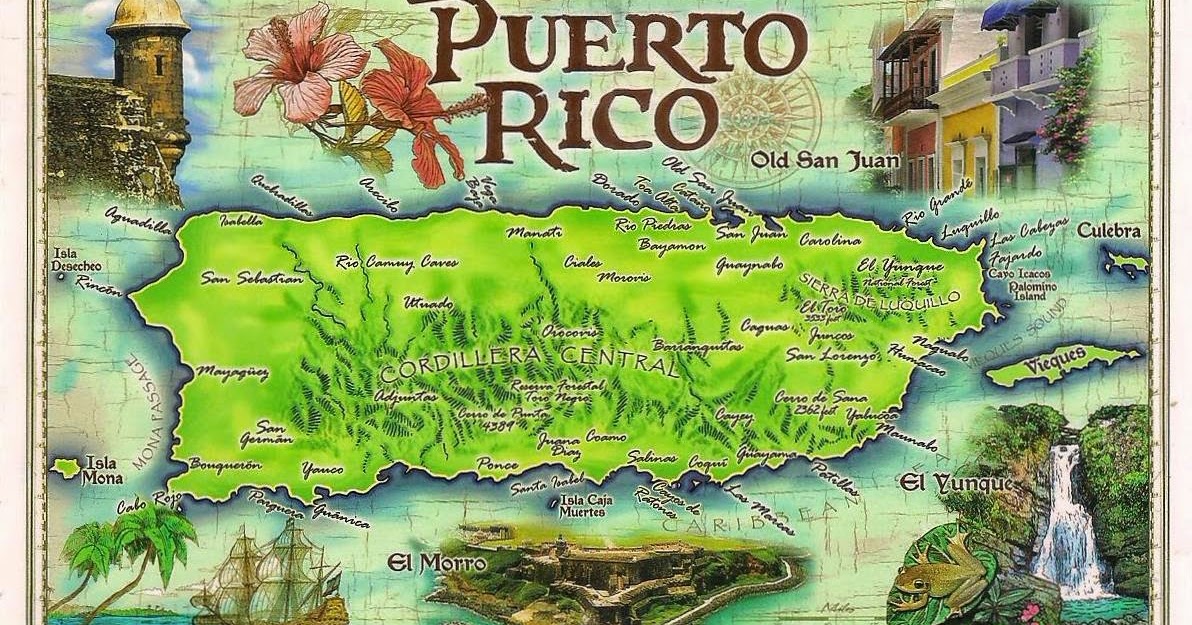 More POSTCARDS & STAMPS: PUERTO RICO - Mapcard
