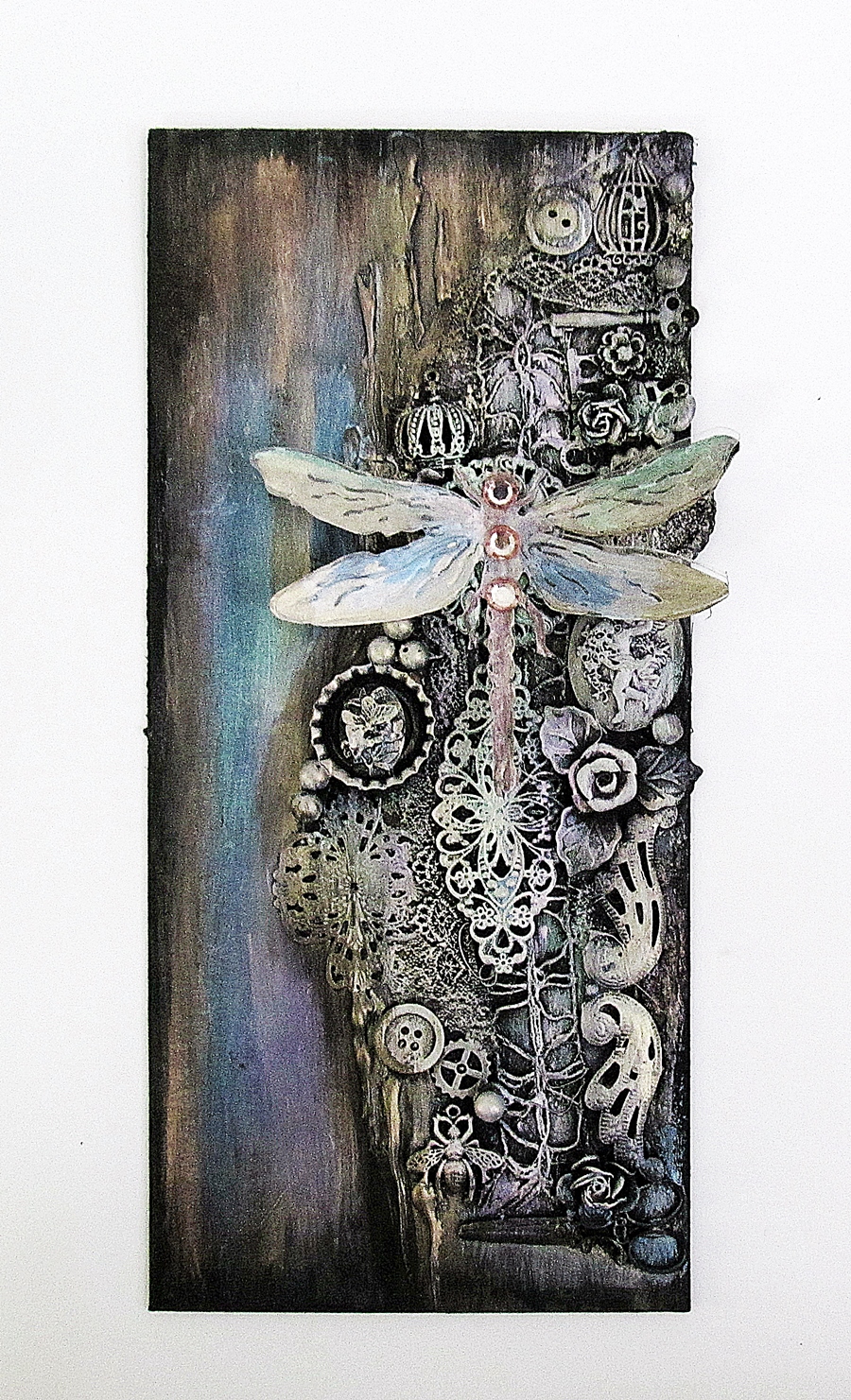 Kalalayaa's Art Stuido: Mixed media wall piece with Black gesso