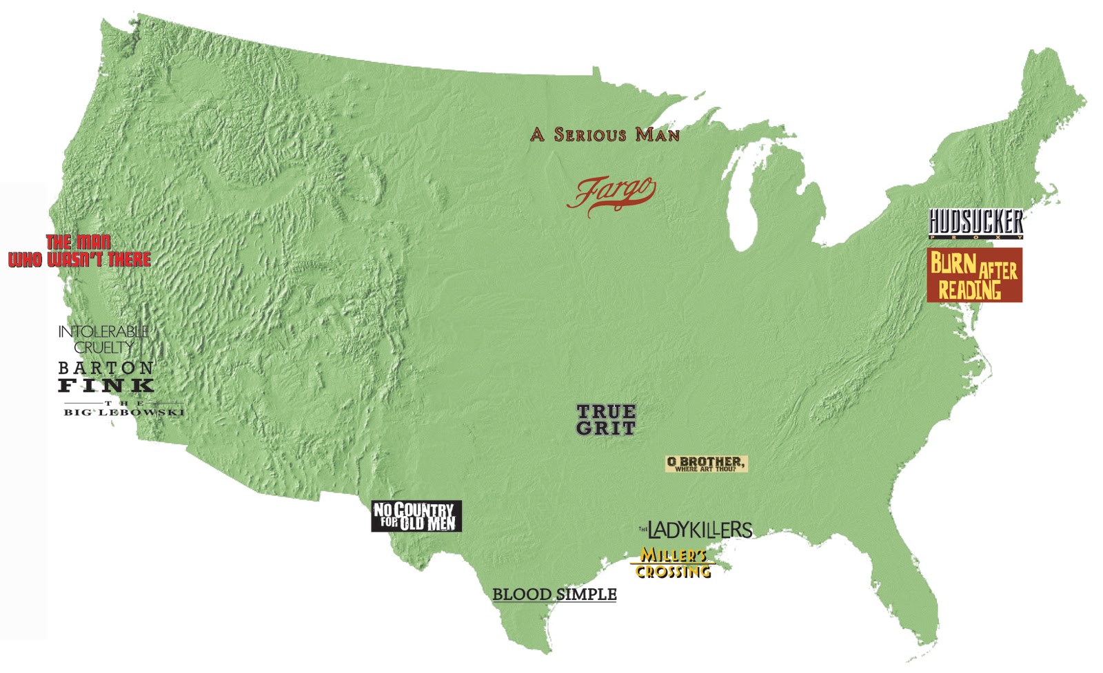 DVD Maps: The Coen brothers - mapping America