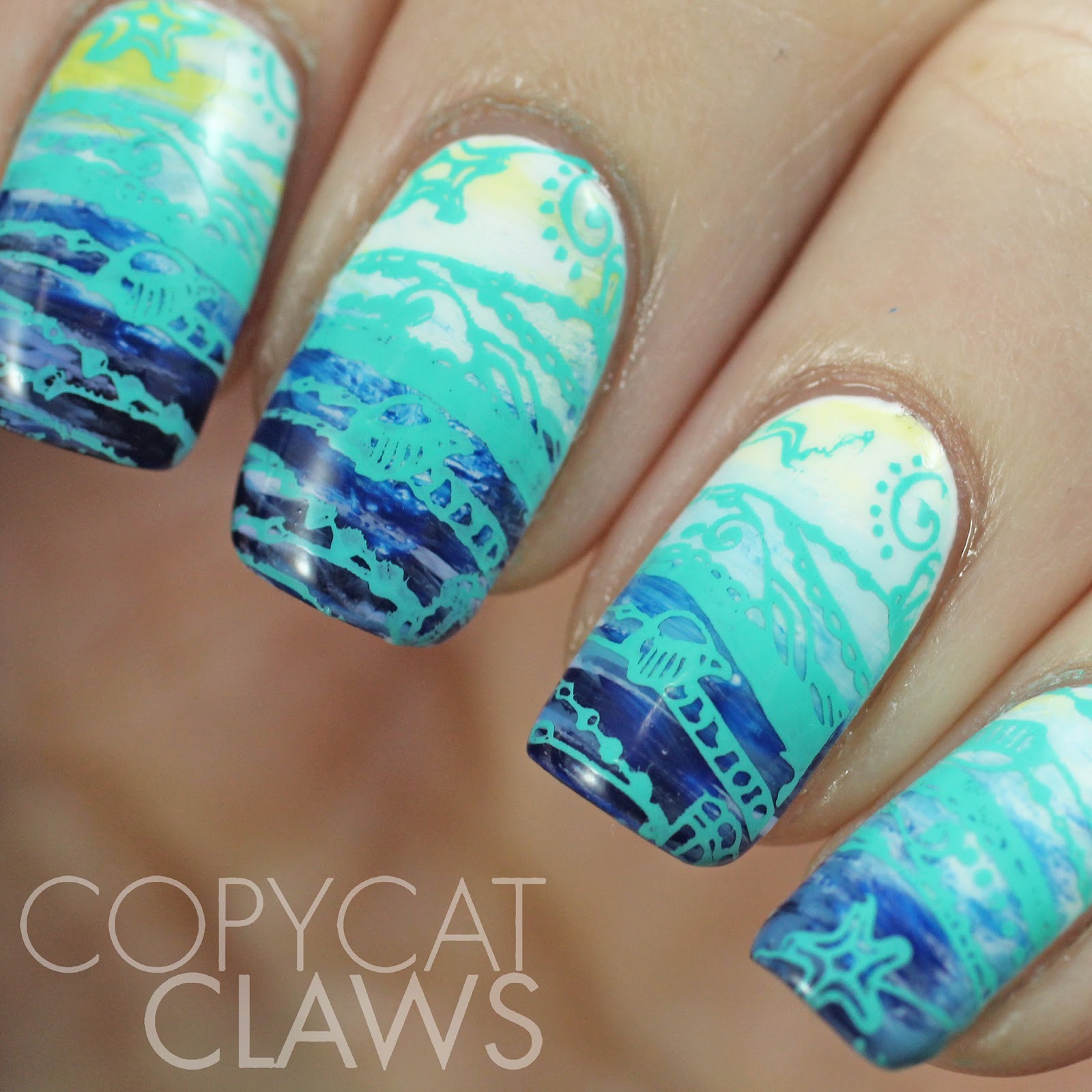 Copycat Claws: The Digit-al Dozen does Nature: Day 3 Fan Brush Ocean ...