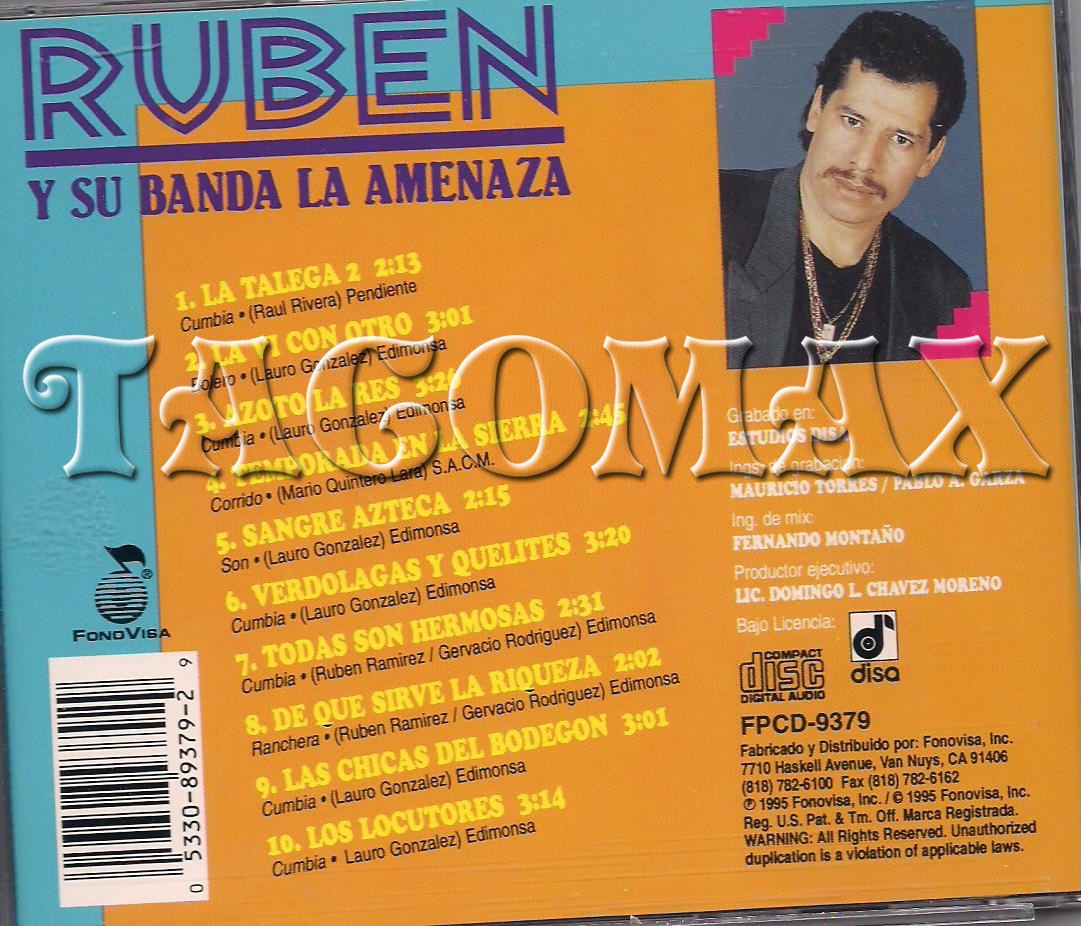 sɐɹǝdnɹƃ sǝuoıɔɔǝΙoɔ: RUBEN Y SU BANDA AMENAZA-LA TALEDA 2-EX VOCALISTA ...