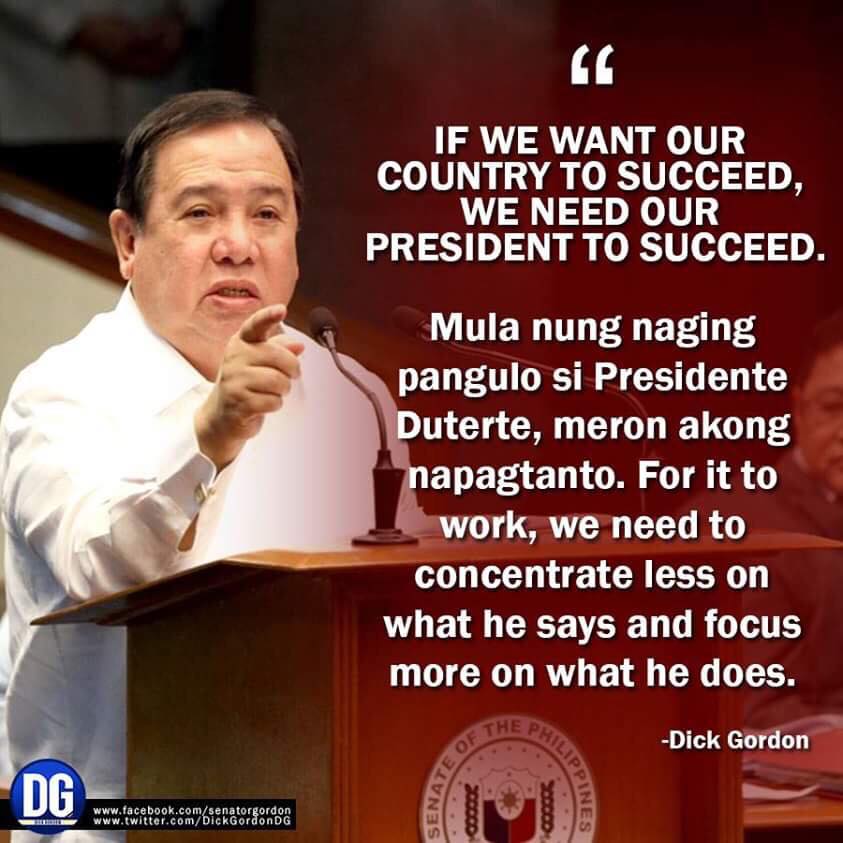 LA SOLIDARIDAD: Senator Gordon calls Filipinos to support Duterte: 'If ...