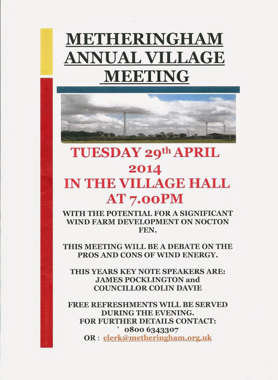 Nocton in Lincolnshire: Metheringham Annual Village Meeting