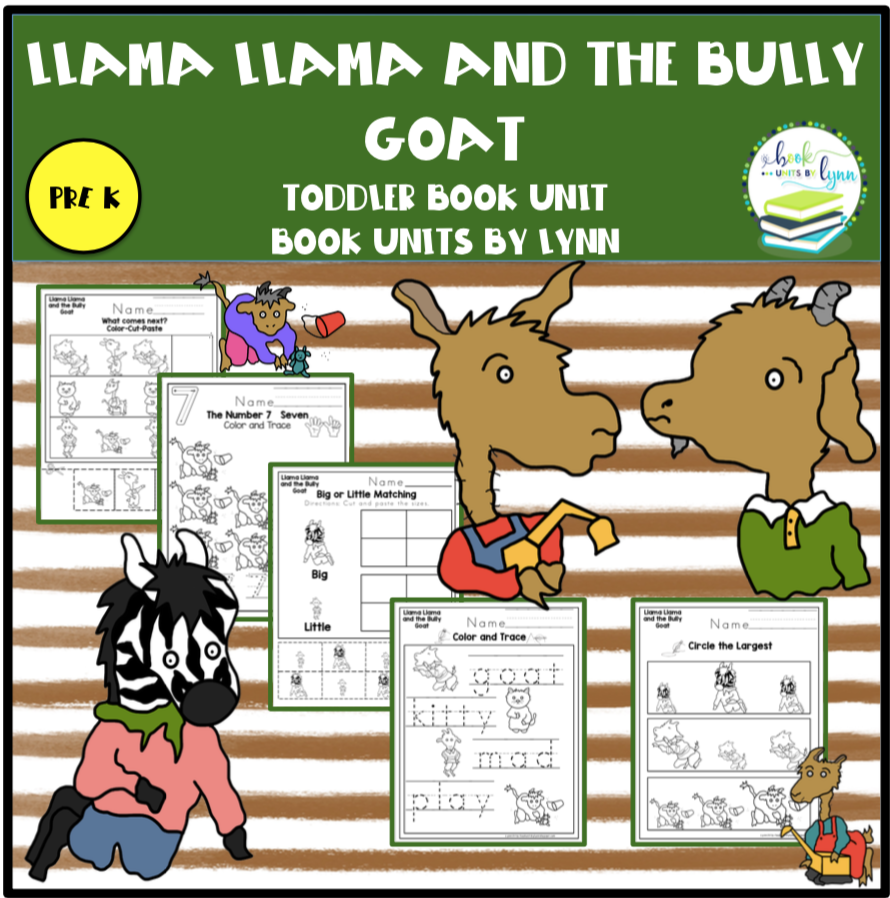 LLAMA LLAMA AND THE BULLY GOAT TODDLER BOOK UNIT ~ Book Units by Lynn