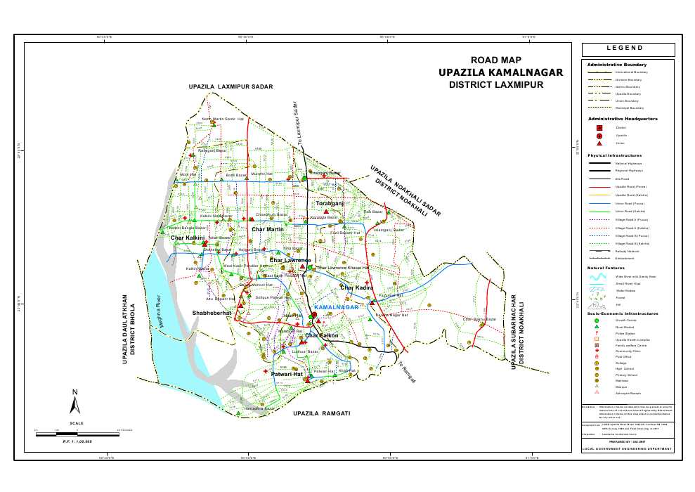 Mouza Map & 3 Detailed Maps of Kamalnagar Upazila, Lakshmipur ...