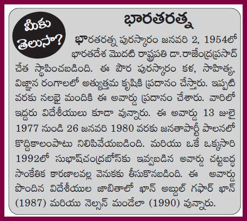 TELUGU WEB WORLD: INDIA'S PRESTIGE AWARD "BHARATHA RATNA" WAS FIRST ...