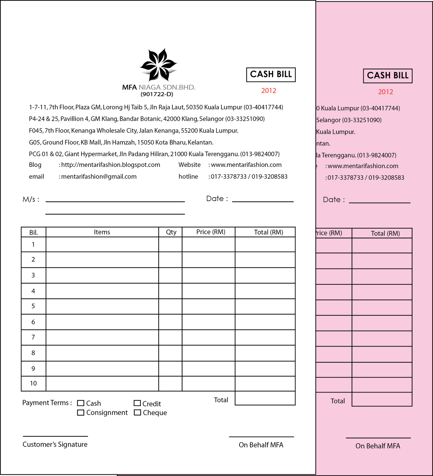 Percetakan Buku Resit, Letterhead dan Envelope Termurah di Shah Alam