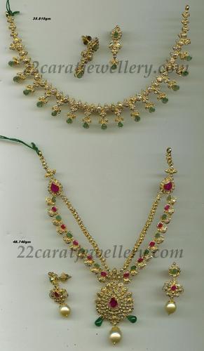 Uncut Diamond (Chakri) SImple Short Sets 2 - Jewellery Designs