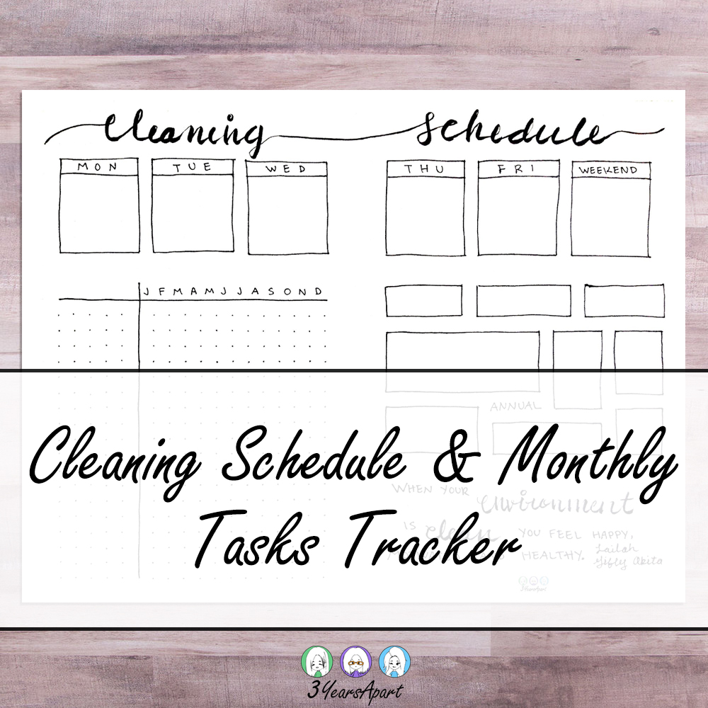 Cleaning Schedule A5 And Half Letter Printable Bullet Journal And cleaning-schedule-a5-and-half-letter-printable-bullet-journal-and