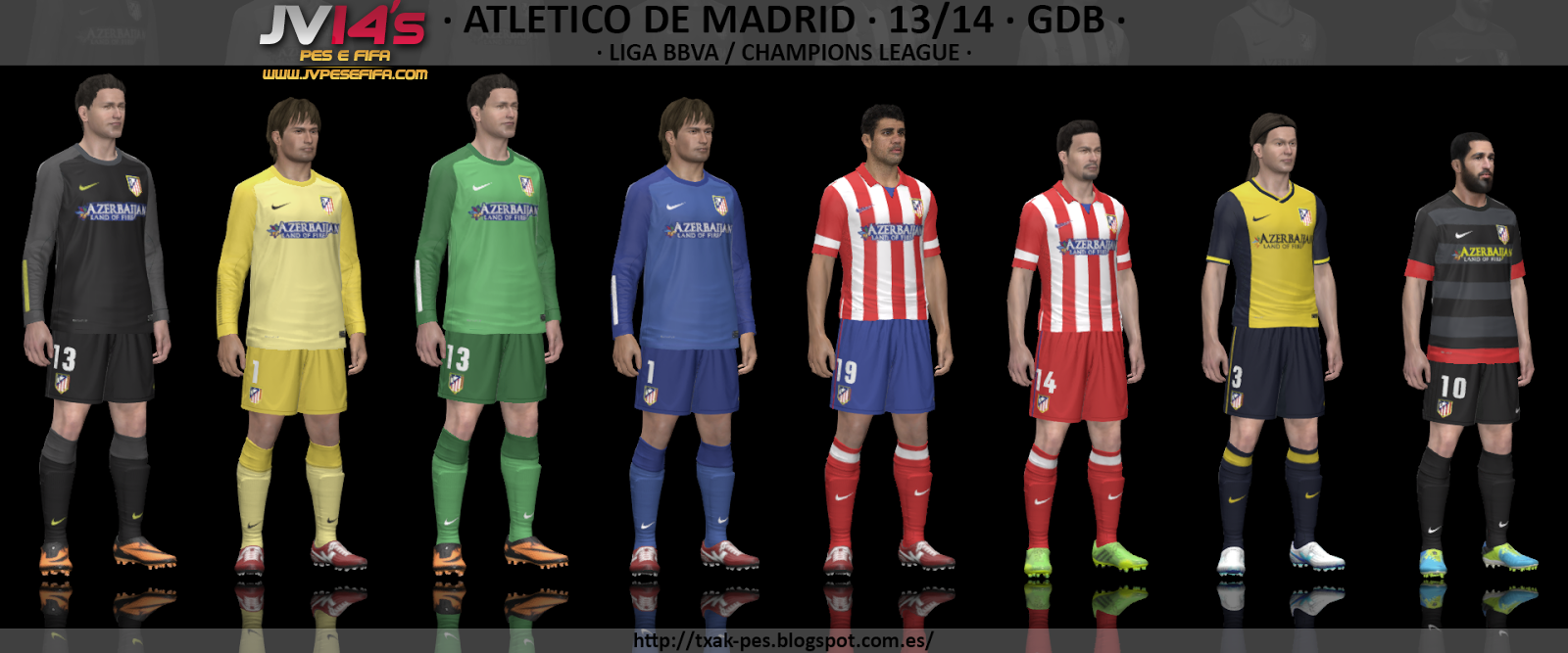 PES 2014: Kit Set Atlético de Madrid 13/14 GDB | Blog Teste Template JV